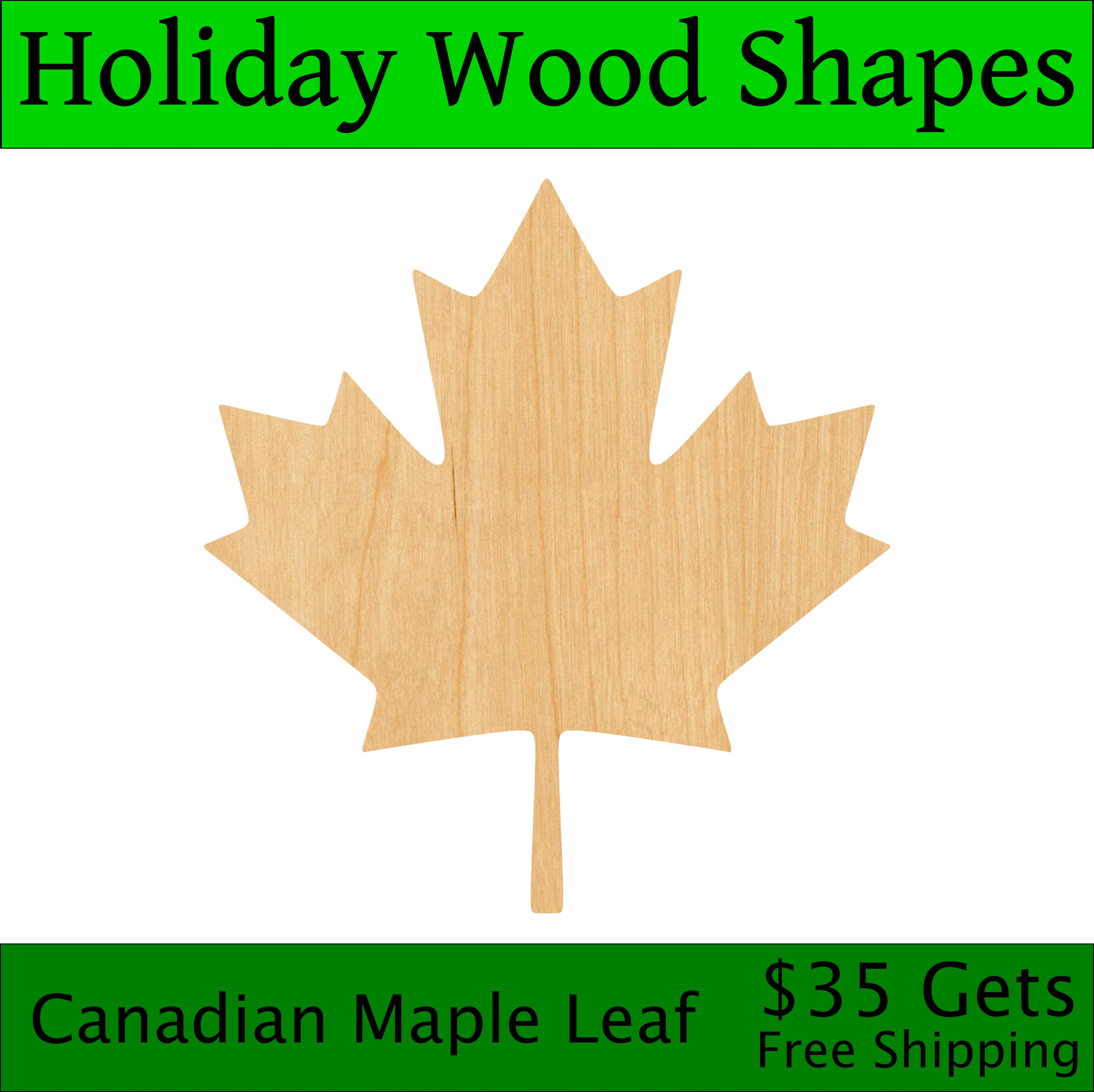 Laser Cut Canadian Maple Leaf Wood Blank | DIY Craft Shape