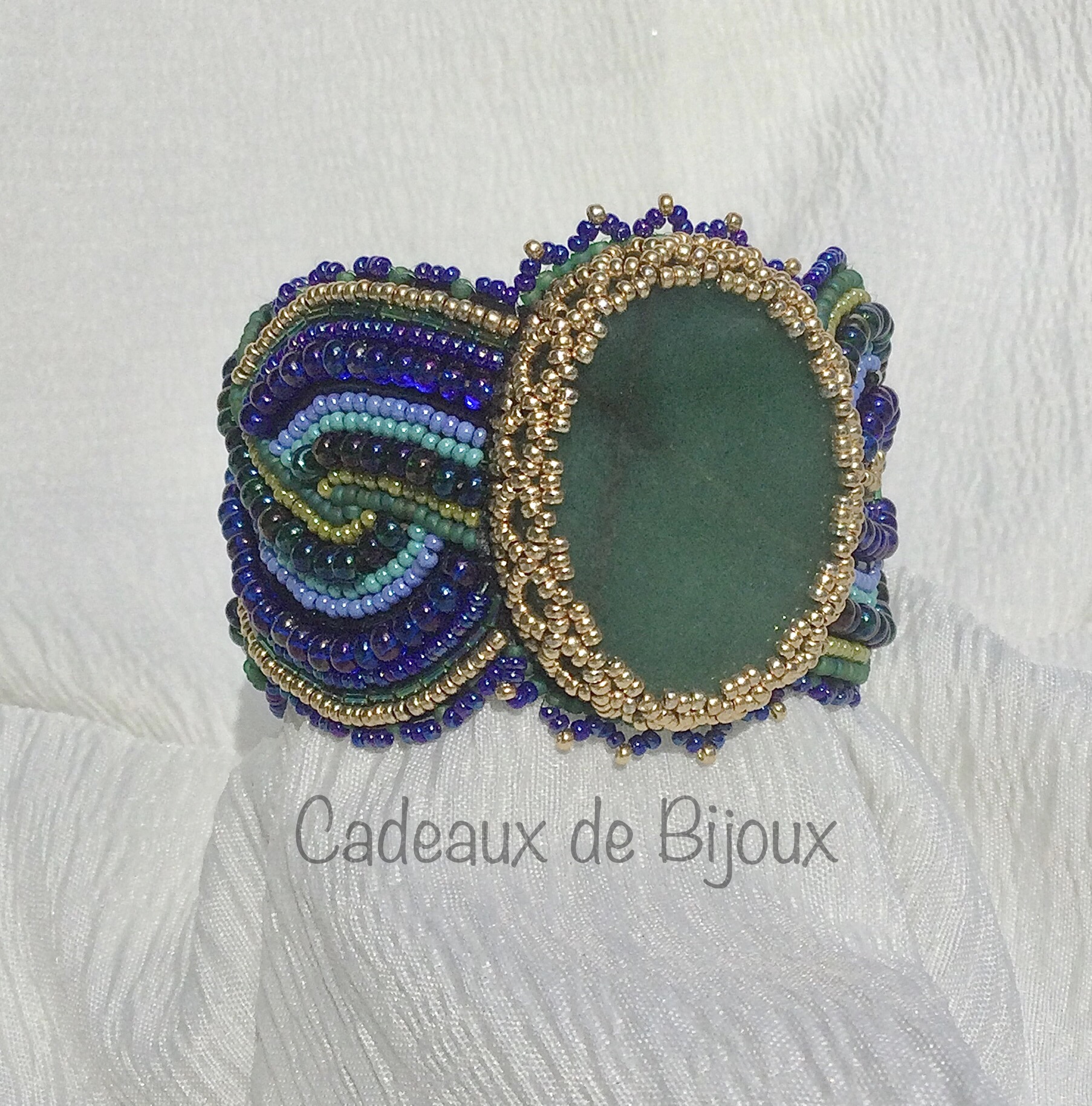Jewelry :: Infinity River Bead Embroidered Cuff Bracelet