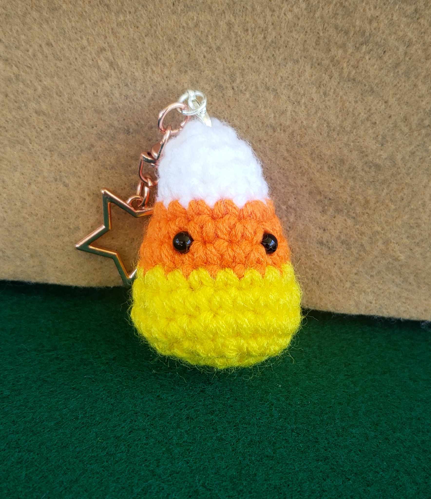 Crochet Candy Corn Keychain