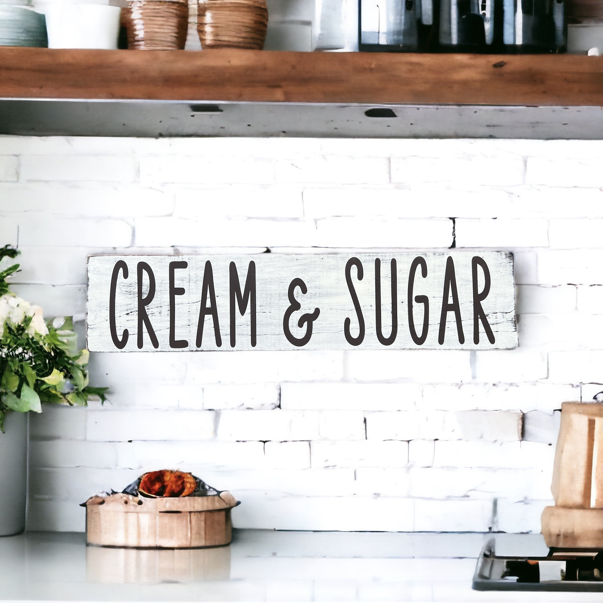 Farmhouse Decor, Farmhouse Wall Signs, Cream & Sugar Wall Sign