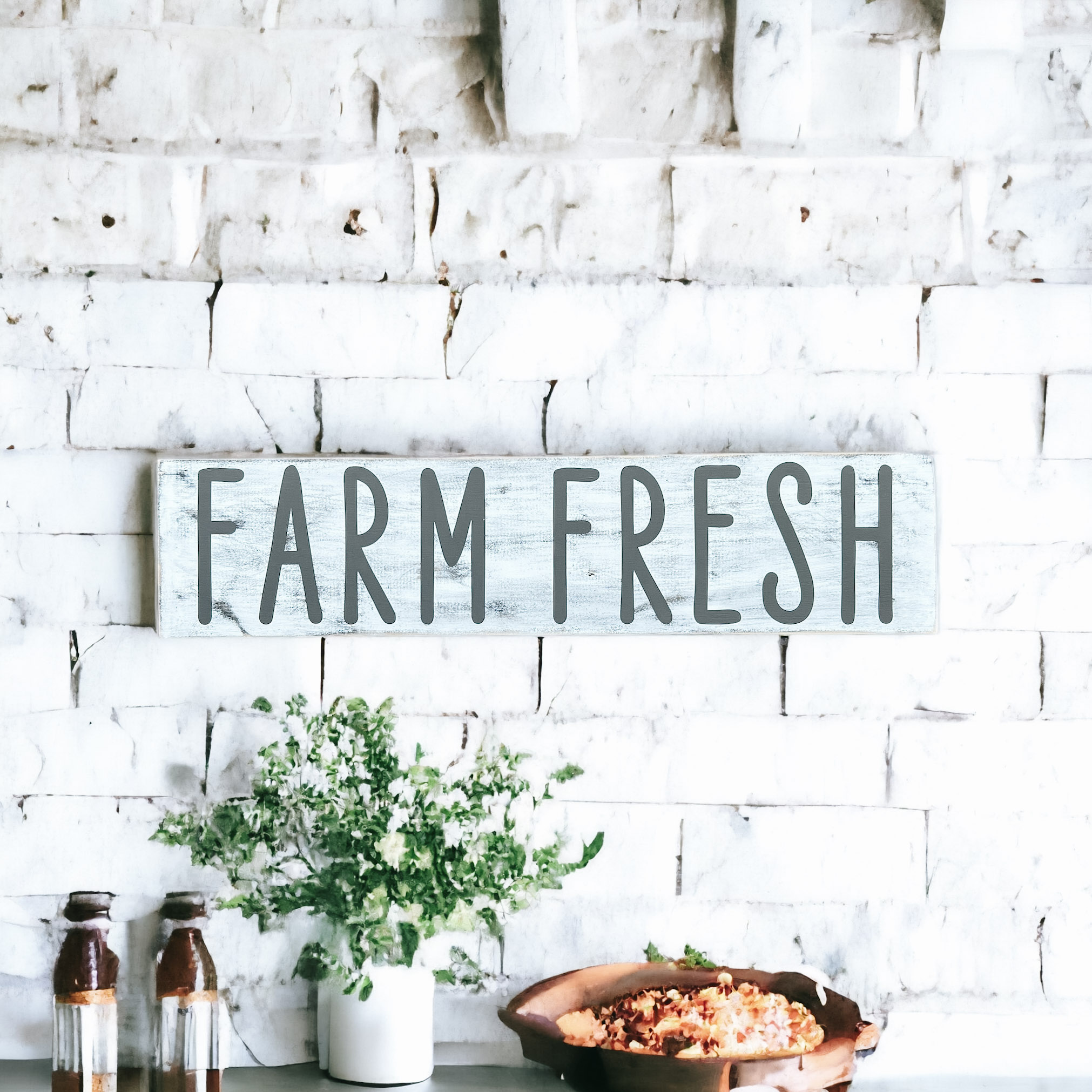 Farmhouse Rustic Home Decor Signs, Farm Fresh Sign, Home Decor