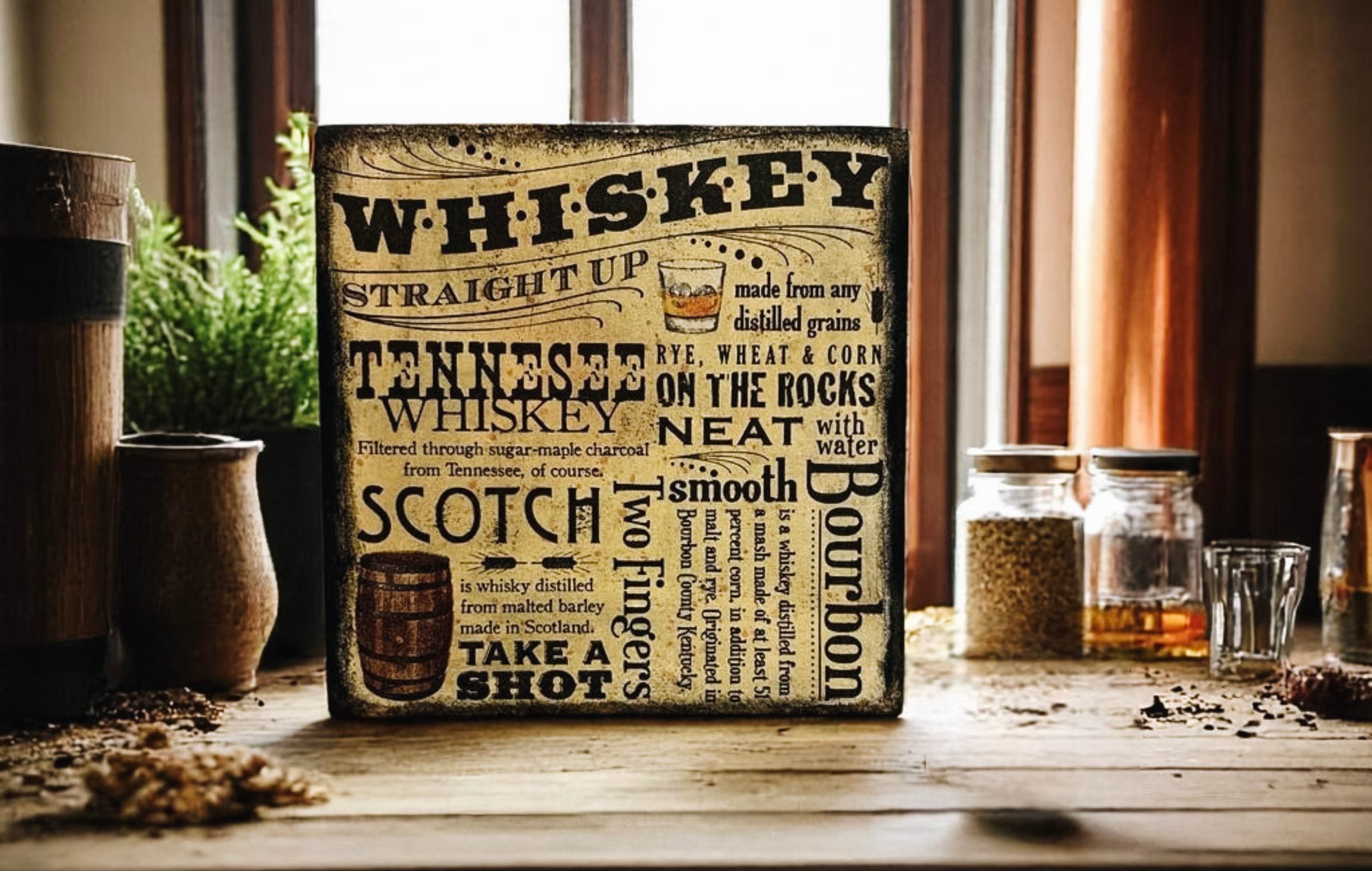 Mini Bar Signs, Fun Cocktail Wood Decor, Drinking Sign Blocks