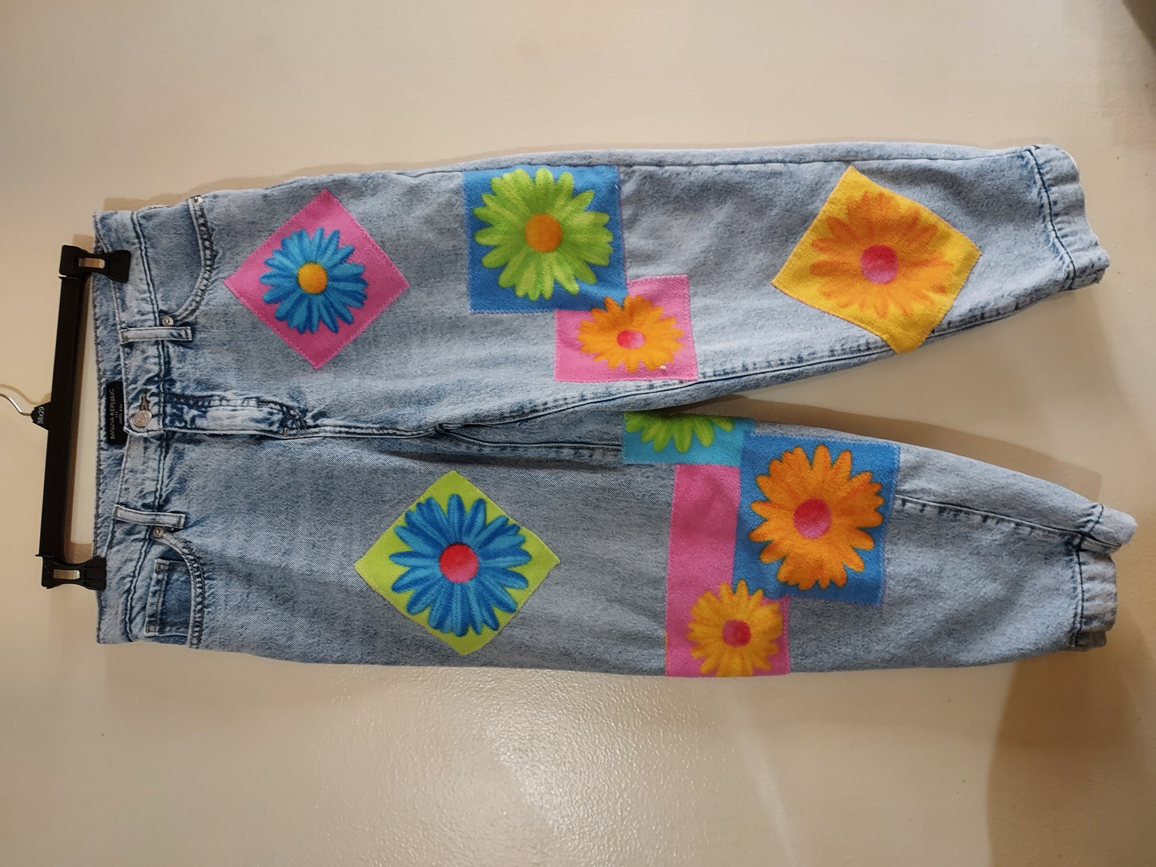 Clothing & Accessories :: Women's :: Retro Flower Patch Jeans: Upcycled ...