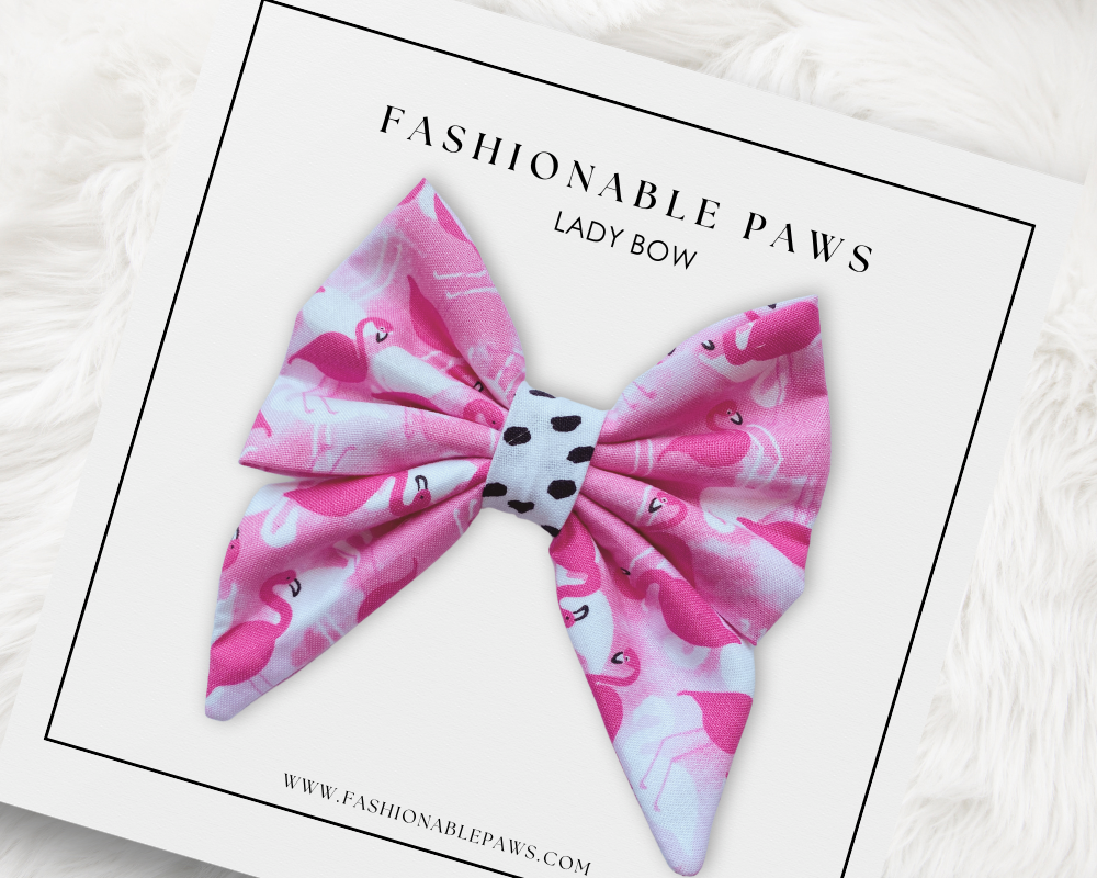 Flamingo Lady Bow for Collar
