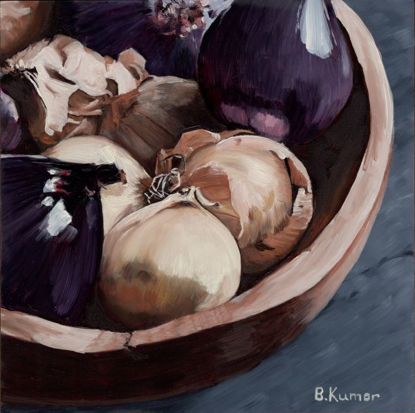 Art & Collectibles :: Painting :: Bowl of Onions Original Oil Painting