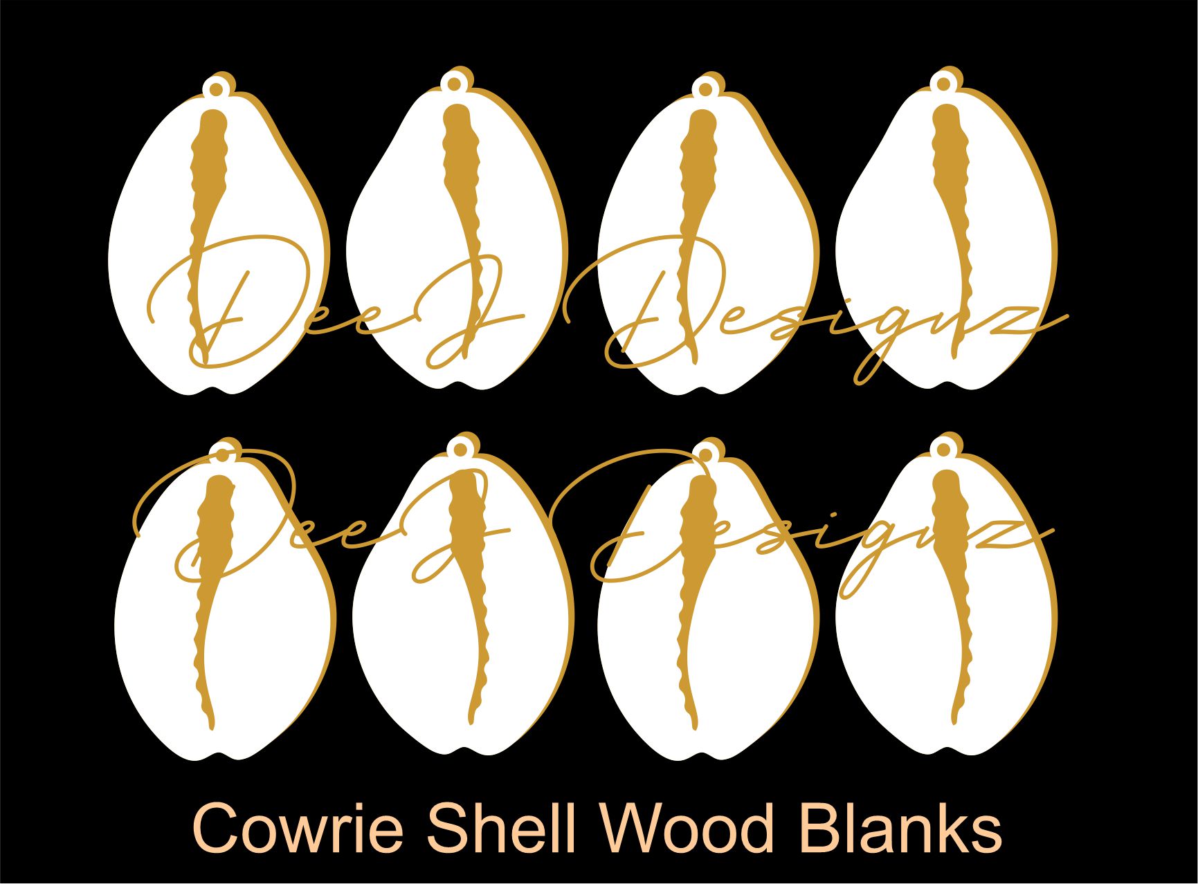 Jewelry :: Cowrie Shell Wood Blanks (4 Sets)